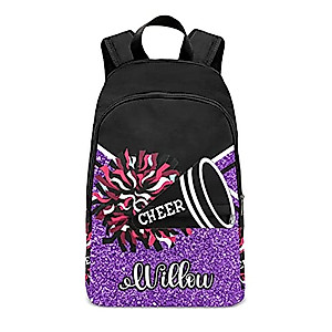 Deven Sport Gold Glitter Black Personalized Casual Backpack,Custom College School Travel with Name Daypack Laptop 17 Inch for Boys Girs One Size
