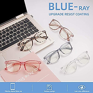 WinToo Blue Light Blocking Glasses, Computer Reading/Gaming/TV/Phones Glasses for Men Women,Anti Eyestrain UV Glare (5/1Pair)