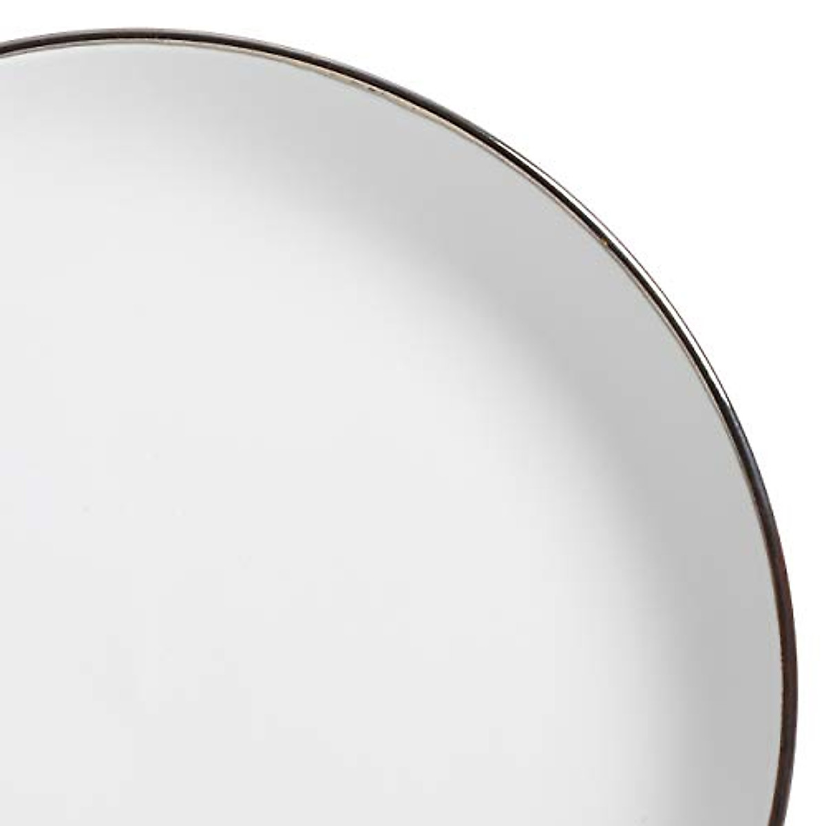 Gibson Home Rockaway Round Stoneware Dinnerware Set, Service for 4 (16pcs), Matte White/Metallic Rim