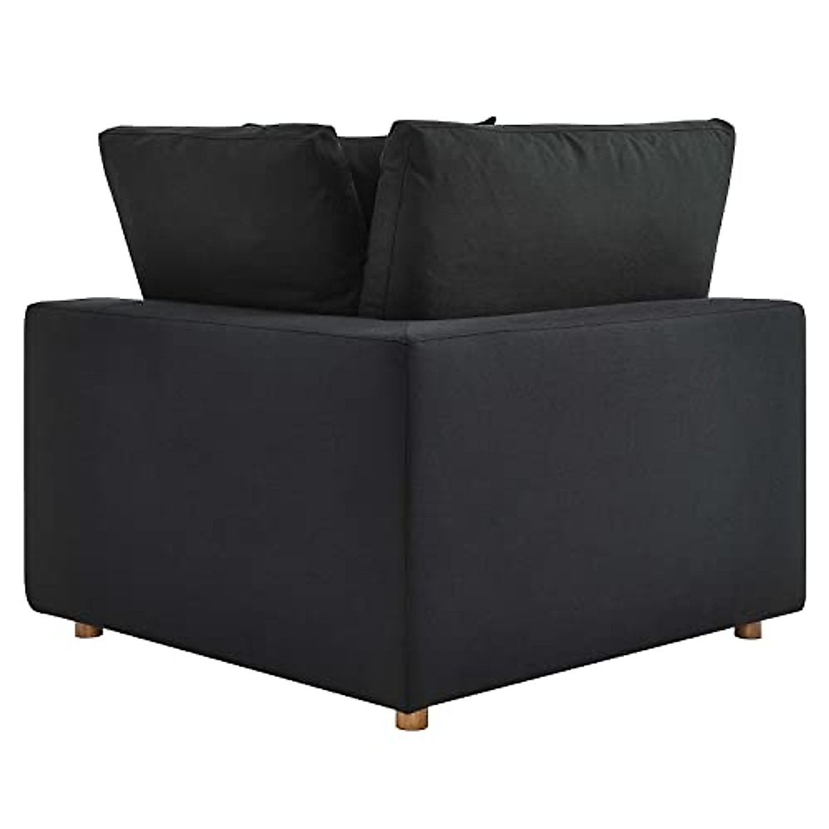Modway Commix Modular Sofa, U Shaped Reclining Sectional, Black Fabric