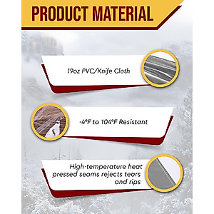 FoundGo 8'H x 10'W Vinyl Curtains for Patio 19oz, Outdoor Clear Vinyl Patio Enclosure,Heavy Duty Clear Tarp Waterproof Vinyl Tarps with Grommets for Pergola, Balcony,Porch,Gazebos，-4℉ Cold Resistant