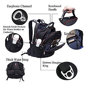 FreeBiz 55L 21 Inch High Laptop Backpack fits under 19 Inch Gaming Computer Notebook Macbook for Men (18.4 inch)