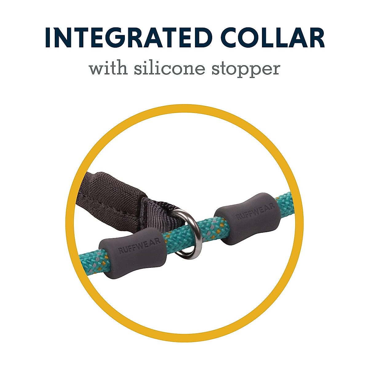 Ruffwear, Just-a-Cinch Dog Leash, 2-in-1 Lead Collar Combination, Aurora Teal