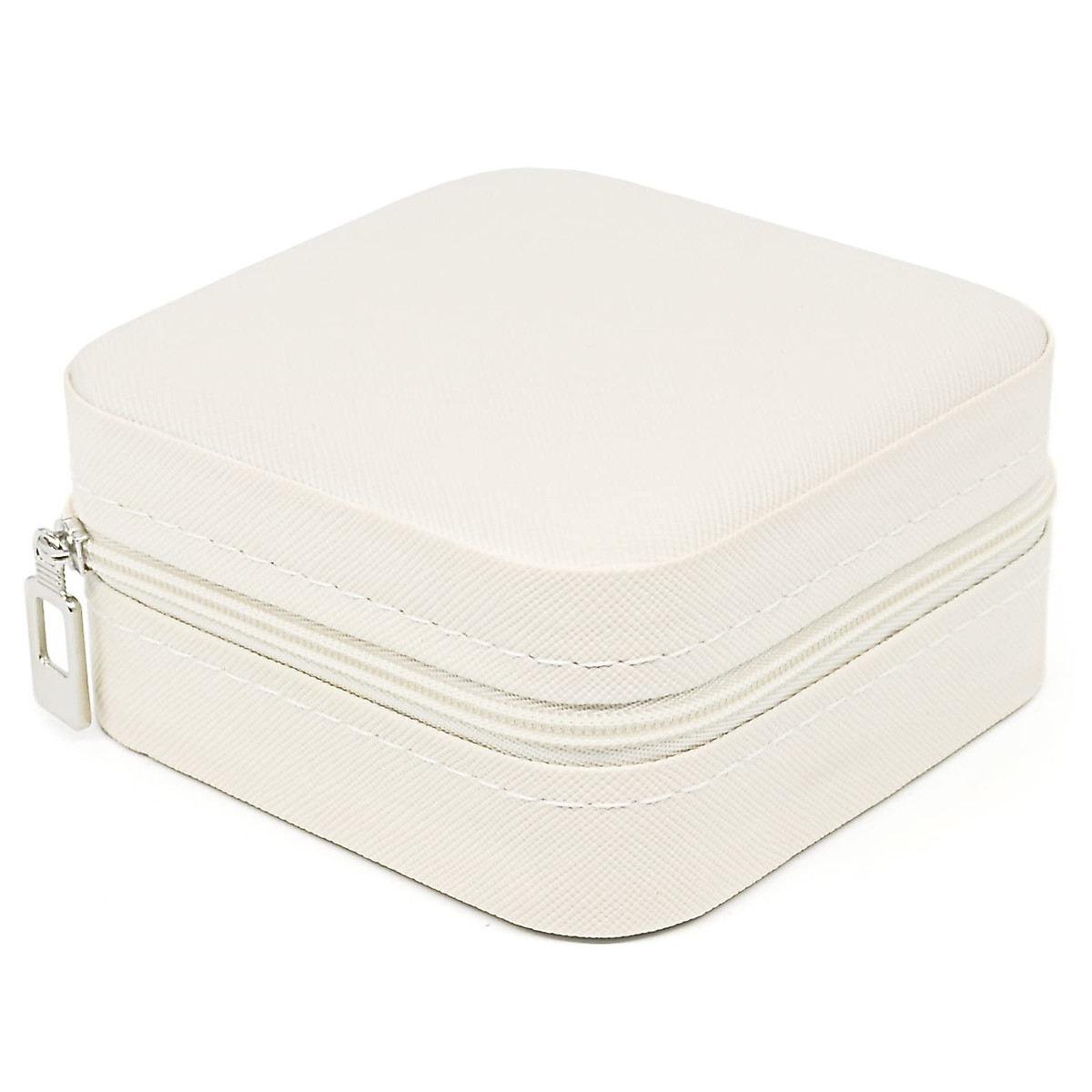 KEINE MARKE Small Jewelry Box, Travel Portable Jewelry Case for Ring, Pendant, Earring, Necklace, Bracelet Organizer Storage Holder Boxes, 1 pcs (white)