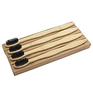 N-amboo Extra Hard Bamoo Toothbrush 8 Pieces of One Pack Firm Bristles Super Hard Toothbrush