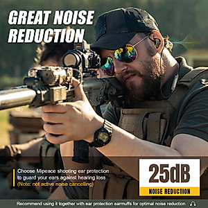 MIPEACE Shooting Ear Protection,25dB Noise Reduction Ear Buds Ear Plugs-Bluetooth Hearing Protection Headphone with Silicone Memory Foam Earbud Tips for Gun Range Mowing Hunting Target