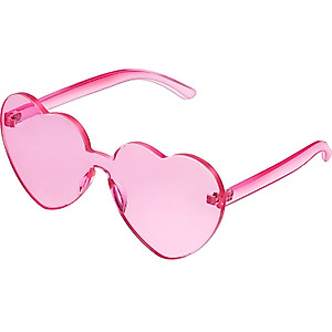 Maxdot Heart Shape Sunglasses Rimless Transparent Heart Glasses Colorful Party Favors