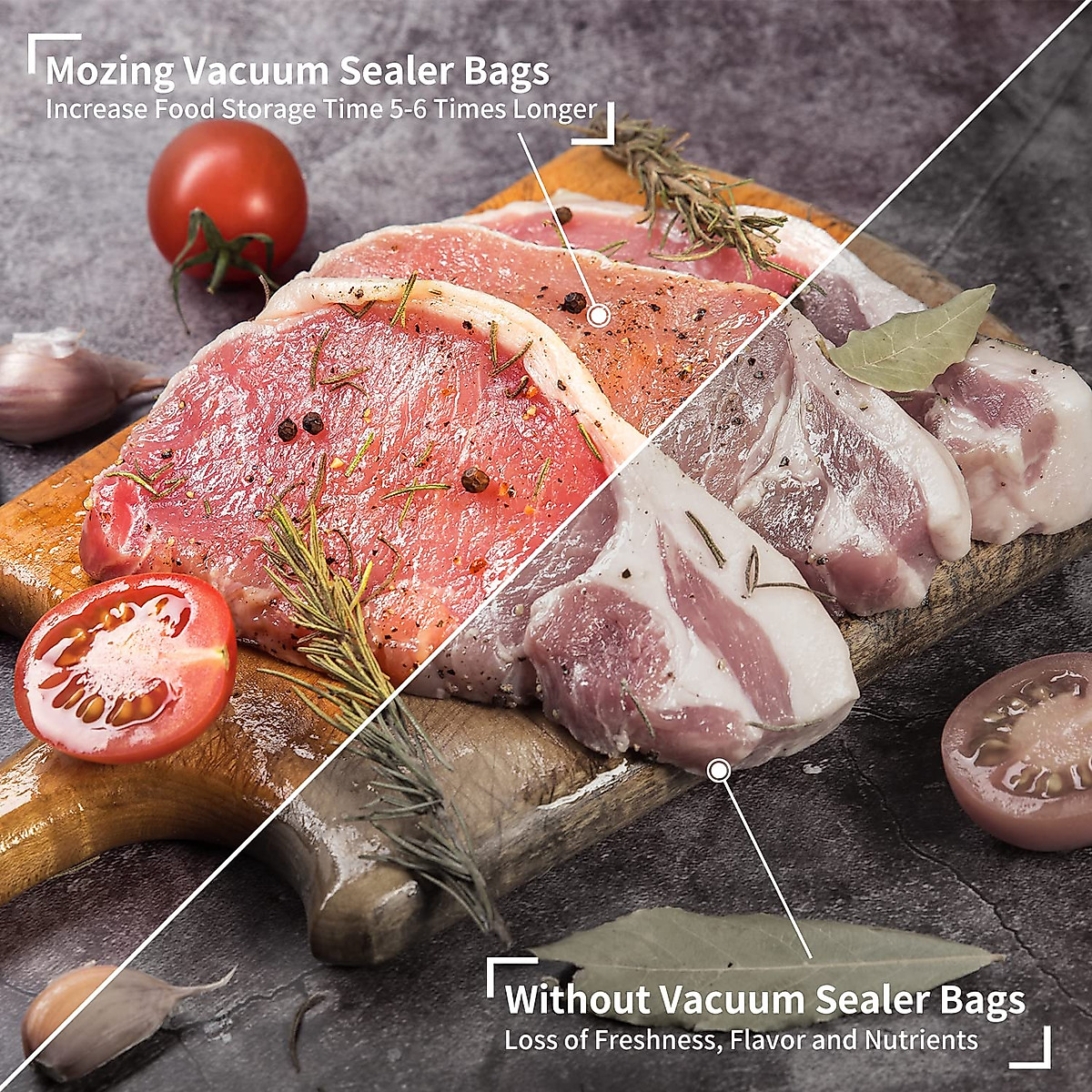 Mozing Vacuum Sealer Bags, Commercial Grade Food Seal Bag Rolls, Meal Saver Bags for Storage or Sous Vide, 5 Pack 1 Roll 5.9" x 11', 1 Roll 6.7" x 11', 1 Roll 7.9" x 11', 1 Roll 9.8" x 11' and 1 Roll 11" x 11' (5 Rolls)