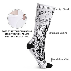 Tarot Card Strength Socks for Women Socks for Men Crew Socks for Boys Mid Socks for Girls Stocking Stuffers for Teens Casual Athletic Sport Dress Socks