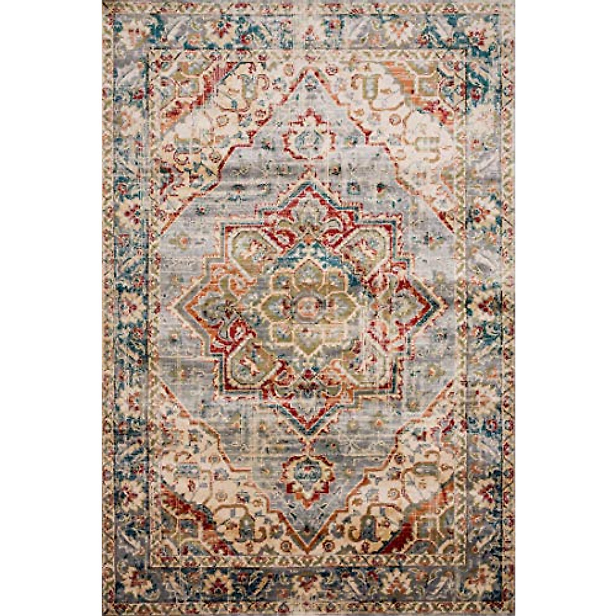 Loloi II Isadora Collection ISA-02 Oatmeal/Multi, Transitional 8'-0" x 10'-0" Area Rug