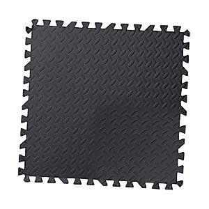 Vaveren Interlocking Foam Tiles Puzzle Mats for Floor, Gym Mats Flooring Exercise Mat for Home Gym Equipment, Black, 30cmx30cmx1.2cm