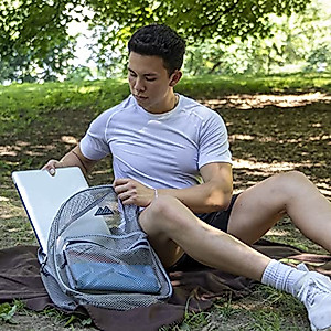 Summit Ridge Mesh Backpacks for Kids, Adults, School, Beach, and Travel, Colorful Transparent Mesh Backpacks with Padded Straps Large