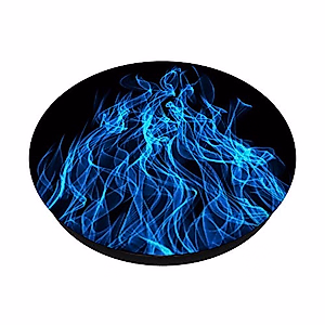 Blue Burning Fire Flames Cool Novelty Gift Black PopSockets PopGrip: Swappable Grip for Phones & Tablets