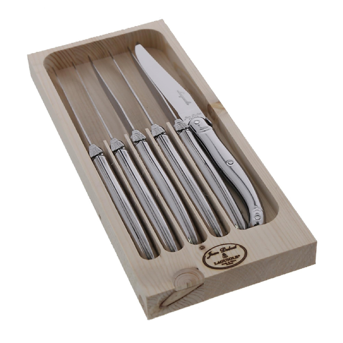 Jean Dubost Stainless Steel Handle Steak Knives 97600 Set of 6