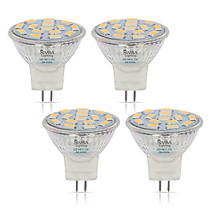 Simba Lighting LED MR11 Flood Light Bulbs (4 Pack) 12V 3W 20W Halogen Replacement 2-Pin 240lm for Landscape, Accent, Track Lights, and Christmas Tree Fiber Optics, GU4 Bi-Pin Base, 4000K Natural White