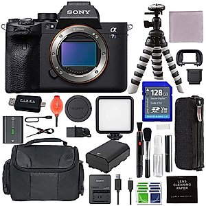 Sony Alpha a7S III Mirrorless Full Frame Camera Bundle with Extra Battery, 128GB Memory Card, Flexible Tripod, Connect LED Light + More | Sony a7SIII