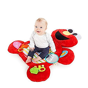 Bright Starts Sesame Street Tummy-Time Elmo Prop Mat, Ages 0-12 Months