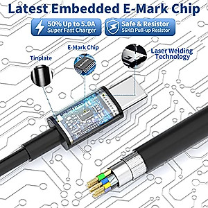 USB-C Super Fast Charging, LANWK 45W PD GaN Power PPS Fast Charger with 5FT Type C to C Quick Charge Cable for Samsung Galaxy S22/S22+/S22 Ultra/S21/S21+/S20/S20+/Note 20/10/9/Z Fold 3/Flip 3/iPad Pro