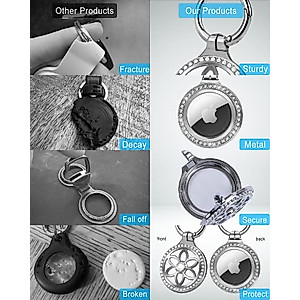 DEERLET Airtag Necklace for Adults,Metal Jewelry Badge airtag Necklace Kids,Airtag Watch Necklace for Kids Boys Women,25in Adjustable Alloy Necklace with airtag Holder Compatible Apple air tag