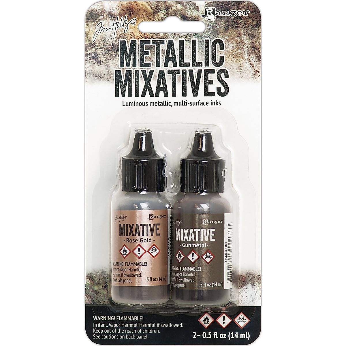Ranger Tim Holtz Alcohol Ink Metallic Mixatives Scrapbooking & Stamping, Multicolor