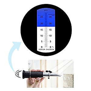 0-28% Salinity Refractometer ATC, Sodium Chloride (NaCl) Salt Level Meter Tester, Test Kit for Sea Water Brine Seawater Food Industry Pickle Soy Sauce, ±0.2% Accuracy