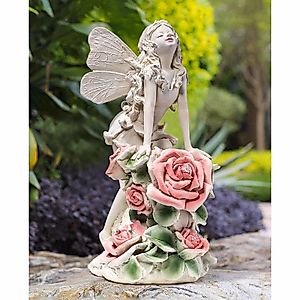 ANXPTIME Solar-Powered Flower Lamp Sturdy Resin Patio Lamp Unique Yard Ornament Garden Light Patio Villas Decoration Solar Lamp Outdoor Solar Light Yard Light Decorative Light