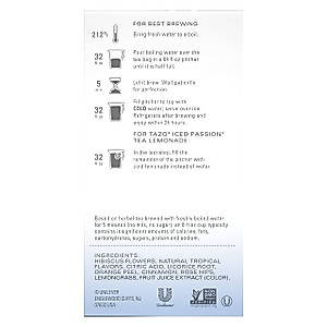 TAZO Tea Bags, Herbal Tea Iced Tea Bags, Iced Passion, Caffeine-Free, Makes 6 Pitchers (Pack of 4)