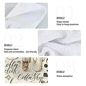 Boccsty Coffee Cups Hearts Hanging Kitchen Towels 2 Pieces Dish Cloth Tie Towels Hand Towel Tea Bar Towels for Bathroom Farmhous Housewarming Tabletop Home Decor