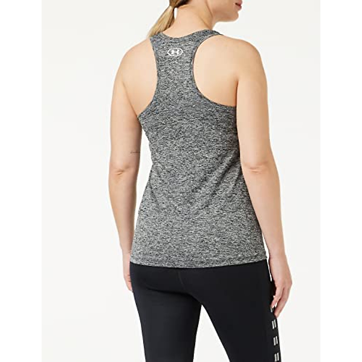 Under Armour Women's Tech Twist Tank Top , Black (001)/Metallic Silver , 3X