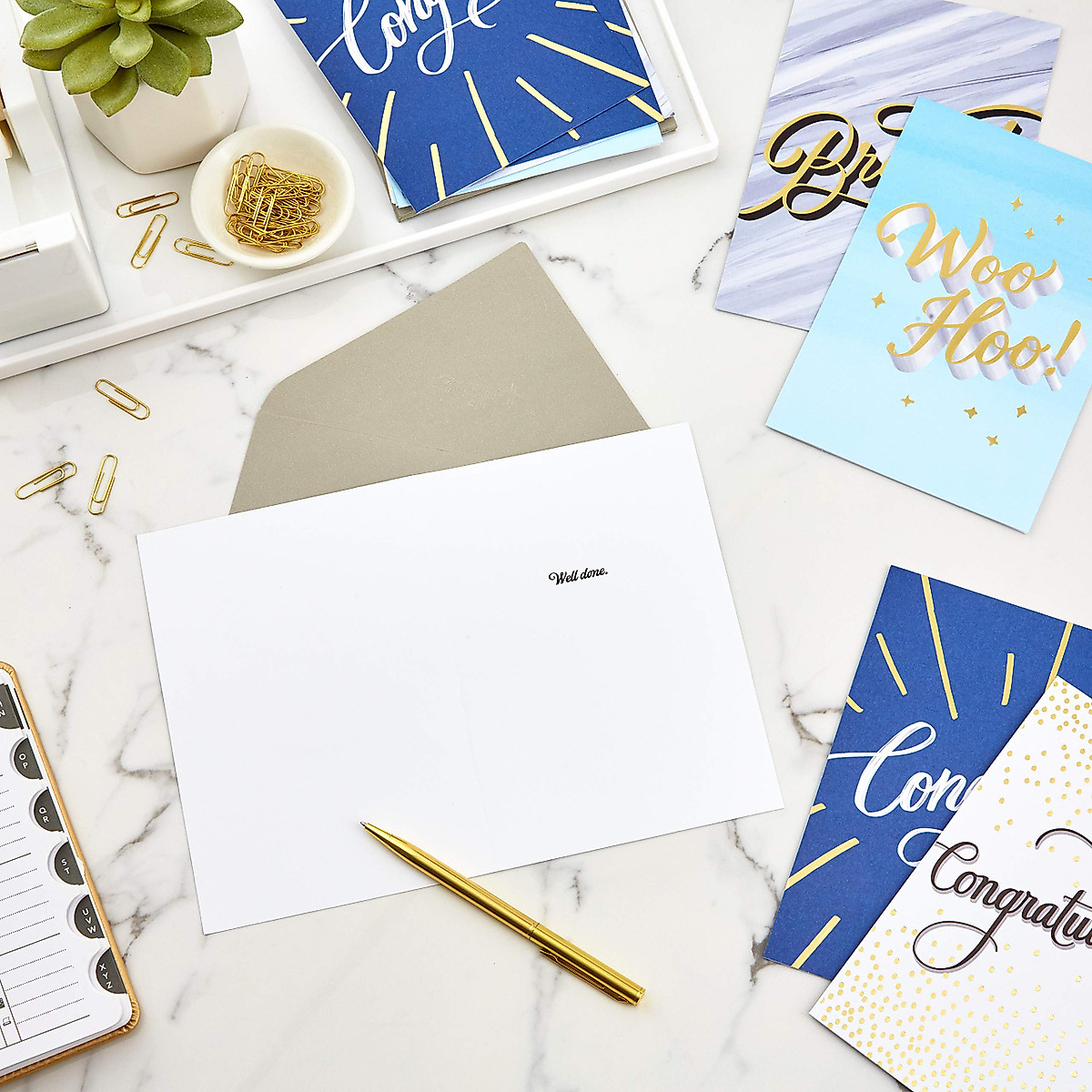 Hallmark Congratulations Cards Assortment, Bravo (Boxed Set of 12 Cards with Envelopes) for Graduation, Promotion, Wedding, All Occasion