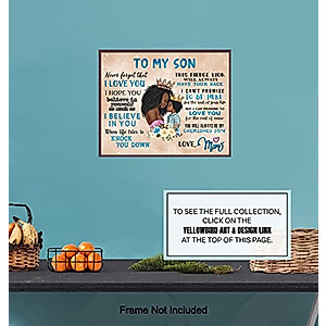 African Americans Mother Wall Art & Decor - Black women Wall Art - Nursery Decor - Little Boy Bedroom Decor - Baby shower Gift - Mother Son Life Empowerment Inspirational Quotes Poster UNFRAMED 8x10