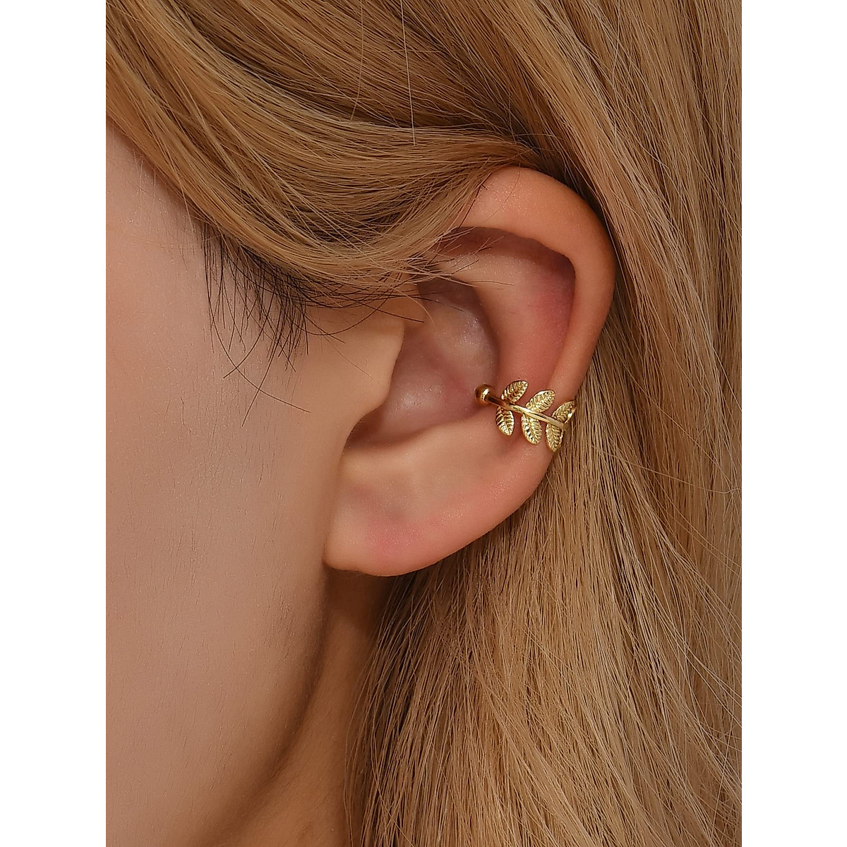 ALYXUY Gold Ear Cuff Non Piercing For Women, 14K Gold Plated Hypoallergenic Huggie Cross Ear Cuff Earrings（12pcs) (KC010-2)