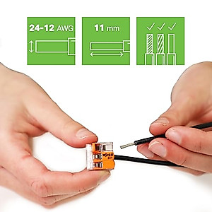 WAGO 221-413 Compact Lever-Nuts® Splicing Connectors, 3-Conductor, 24-12 AWG, 2500pcs