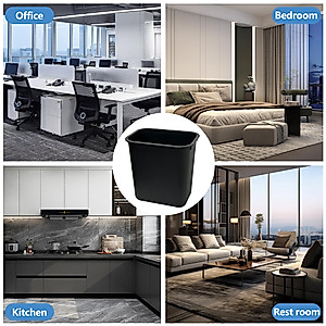 zooyeea Office Trash Can, 5 Gallon Small Trash can, Slim Modern Bin, Black Trash Can, for Office/Bedroom/Kitchen/Bathroom