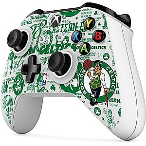 Skinit Decal Gaming Skin compatible with Xbox One S Controller - Officially Licensed NBA Boston Celtics Historic Blast Design