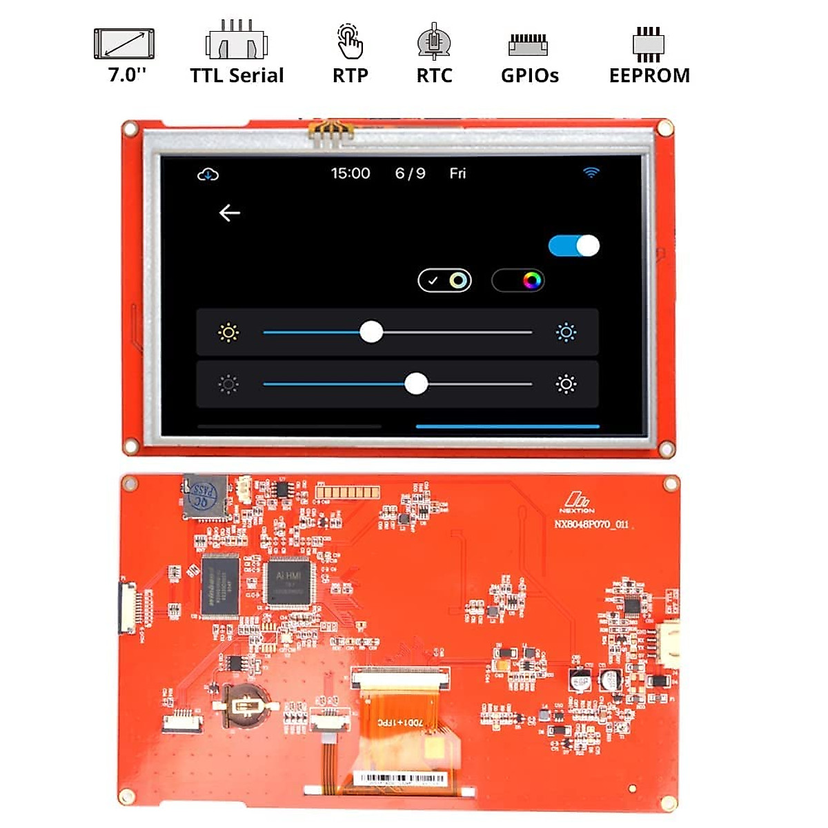 Ferwooh 7.0" NX8048P070 Nextion Intelligent HMI USART UART Serial TFT LCD Display Module Resistive Touch Screen Pannel Resistive LCD Touchscreen (NX8048P070-011R)
