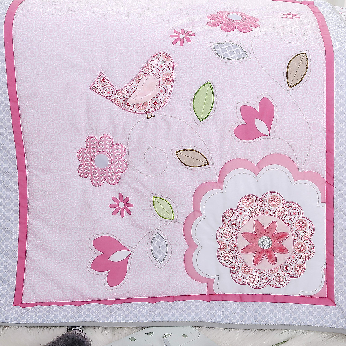 Baby Spark Chirpy The Bird 3pc Soft Cotton Crib Bedding Set