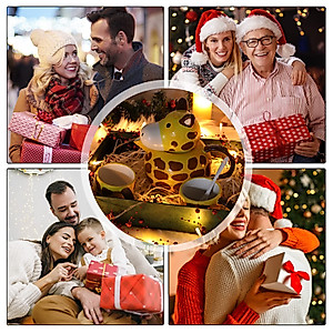 Funny Coffee Mug Set- Ceramic Material Giraffe Coffee Mug, Creative Cartoon Style Personalized Mug, Ceramics Tea Set, Suitable for Home, Office, Kitchen, Thanksgiving Gift (Value Pack)