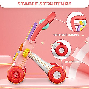 Sit-to-Stand Learning Walker, 2 in 1 Baby Walker with Drawing Board, Early Educational Activity Center, Multifunctional Removable Play Panel, Baby Music Learning Toy Gift for Infant Boys Girls