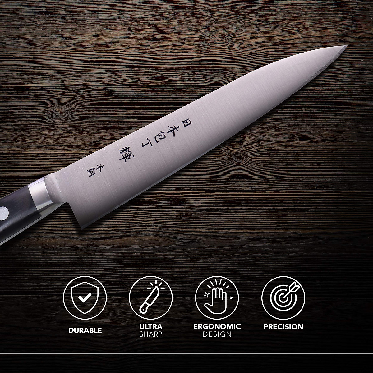 JCK ORIGINAL Kagayaki CarboNext Japanese Chef’s Knife, KC-2ES Professional Petty Knife, High Carbon Tool Steel Pro Kitchen Knife with Ergonomic Pakka Wood Handle, 5.9 inch