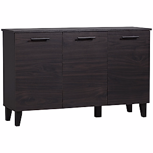 HOMCOM Sideboard Buffet Cabinet, Kitchen Cabinet with Adjustable Shelf, Coffee Bar Cabinet, Dark Walnut