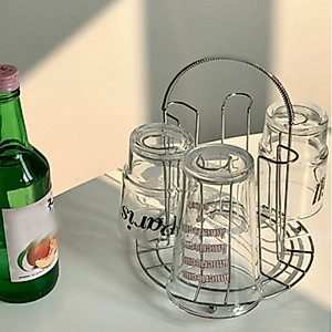 JOROBURO Glass Water Cup Rack, Bracket Stainless Steel Household Draining Cup Storage Rack Holder, Glass Tumbler Organizer Cup Mug Organizer Kitchen Storage and Accessories for Party