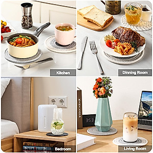 5 Pieces Trivets for Hot Dishes, Potholders Set 100% Cotton Woven Hot Pot Holders Set, Farmhouse Coasters, Hot Pads, Table Mats, Spoon Rest for Baking and Cooking, Kitchen Decor, 7 Inch