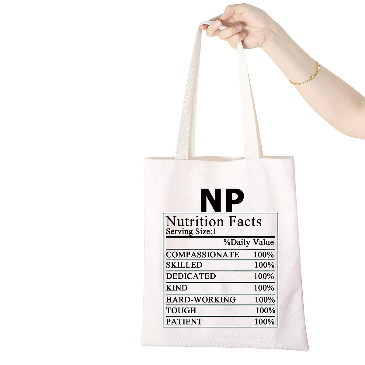 WCGXKO NP Gift Nurse Practitioner Gift NP Nutrition Facts Nurse Tote Bag Medical School Graduation Gift (NP tote)