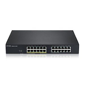 ZYXEL 24 Port PoE Switch Gigabit Ethernet Smart (GS1915-24EP) - Managed, with 12x PoE+ @ 130W, Optional Nebula Cloud, Rackmount, Limited Lifetime Protection