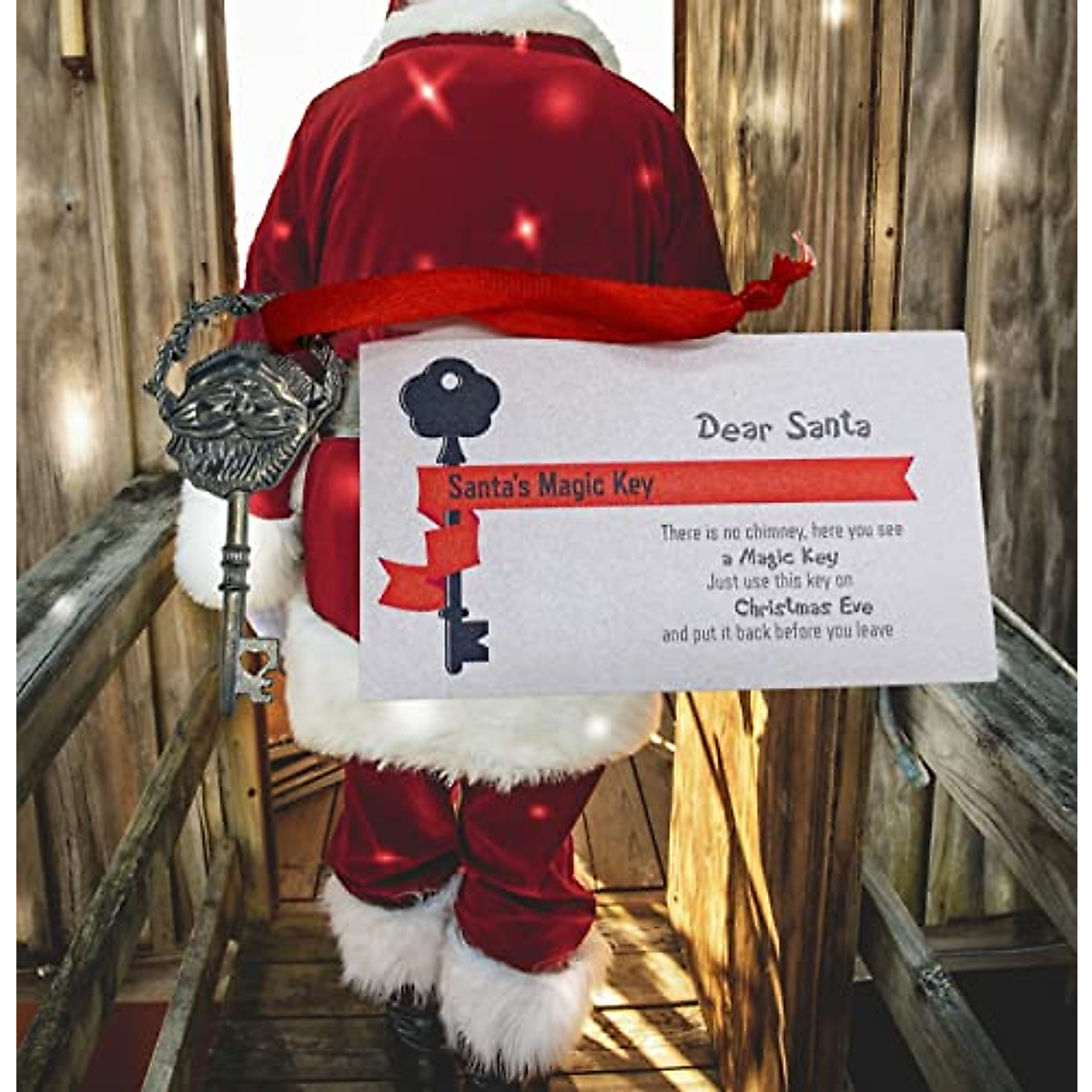 Santa Key for No Chimney Houses Magic Skeleton Keys with Santas Face, 2 Inches Long