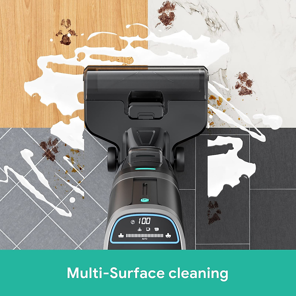 Tesvor Cordless Wet Dry Vacuum Cleaner and Mop, R5 Hardwood Floors Cleaner, Self-Cleaning Wet Dry Vacuum for Multi-Surface Cleaning