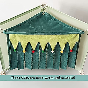 JCOLUSHI Three Sides Guinea Pig Hideout Forest Green Rabbit Crystal Velvet Rat Cage Accessories Small Animal Corner for Pigs Ferrets Chinchillas Hedgehogs Hamster Dwarf Rabbits