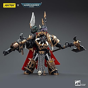 LEBOO JOYTOY Warhammer 40K Black Legion Chaos Lord in Terminator Armour 1/18 Action Figure Joy Toy Models 4.9in Height