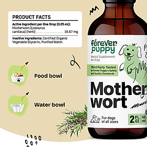 Motherwort Drops for Dogs - Heart Support for Dogs - Calming Support Supplement w/Motherwort Herb - Liquid Dog Vitamins and Supplements for Health, Composure & Relaxation - Herbal Dog Care - 2 oz